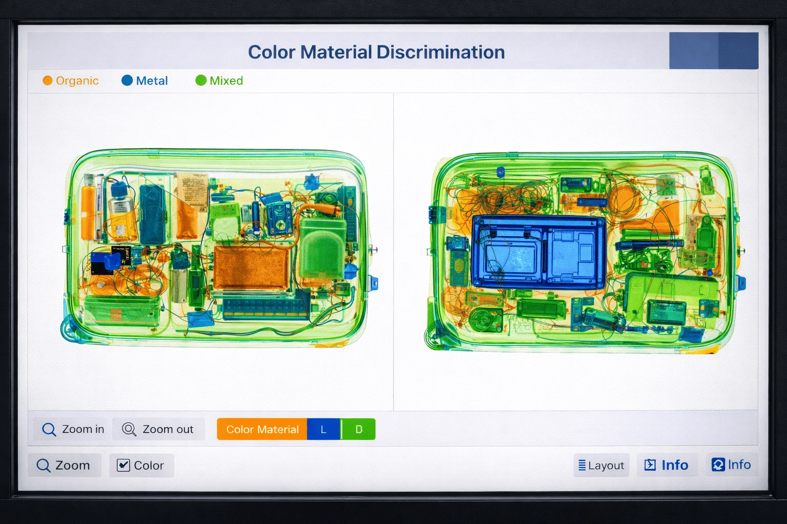 Color Material Discrimination X-Ray Scanner Technology